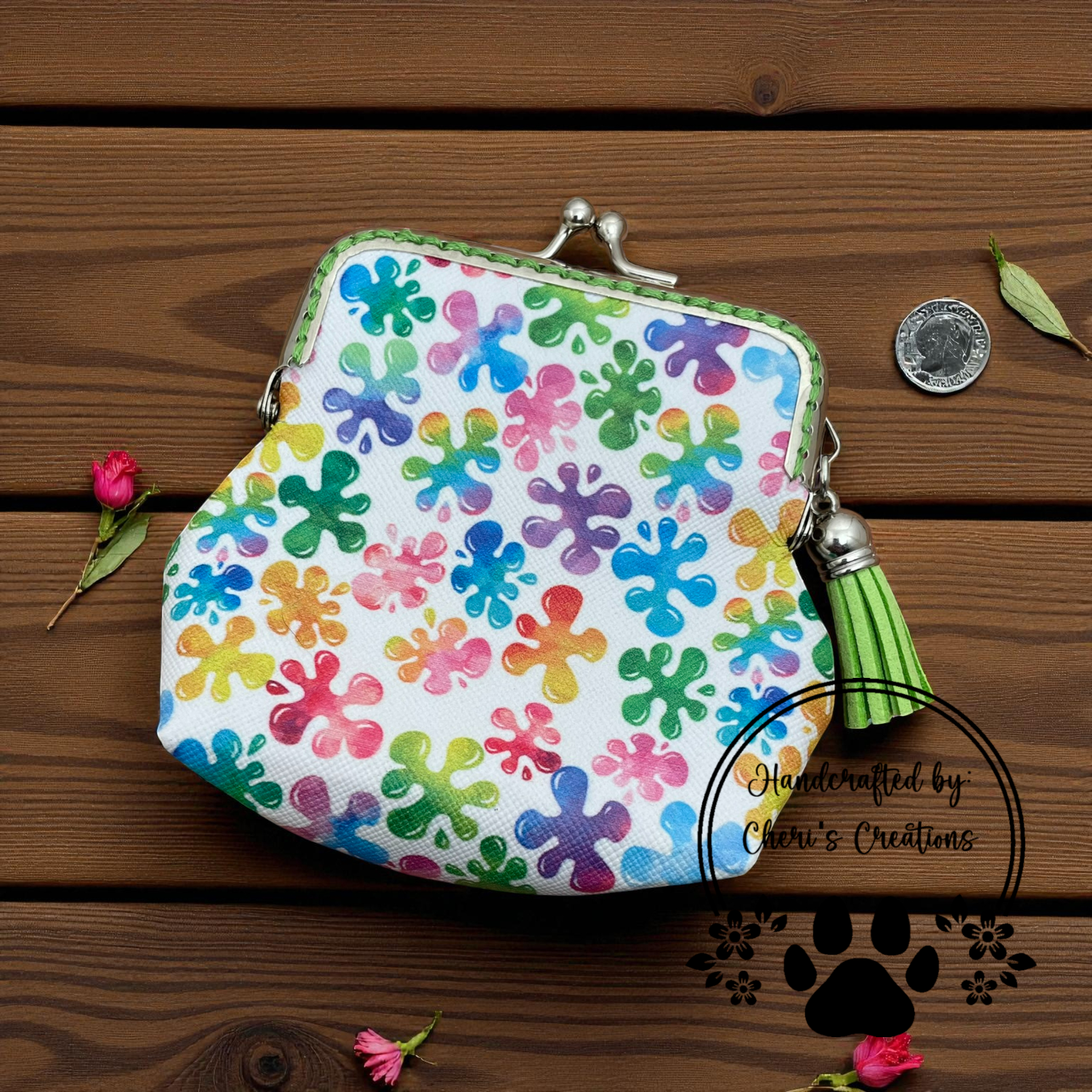 Coin Purse - Bright Paint Splatter Change Purse – Cheri’s Boutique Supplies